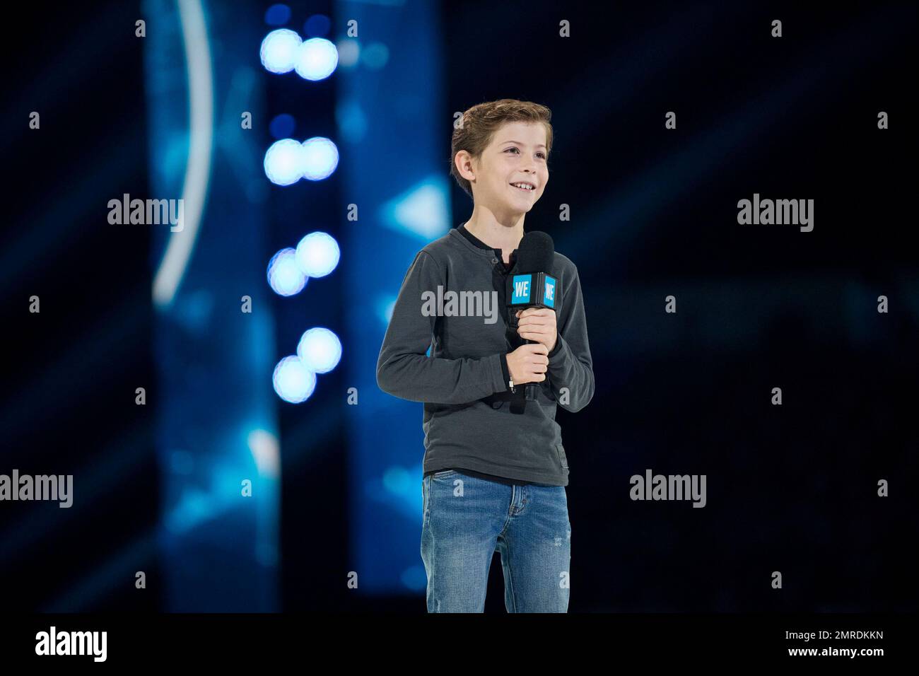 Jacob Tremblay seen on stage during WE Day on Thursday, Sept. 28, 2017 ...