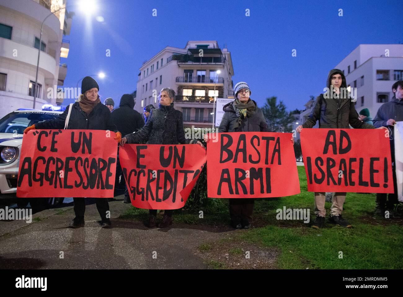 Rome, Italy. 31st Jan, 2023. A protest near the Israeli Embassy ...