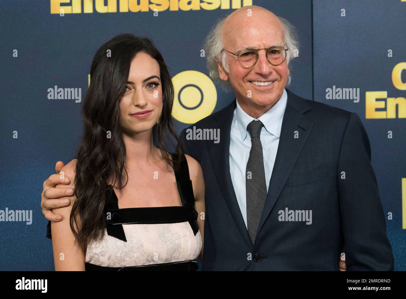 Larry David and his daughter Cazzie David attend the premiere of HBO's ...