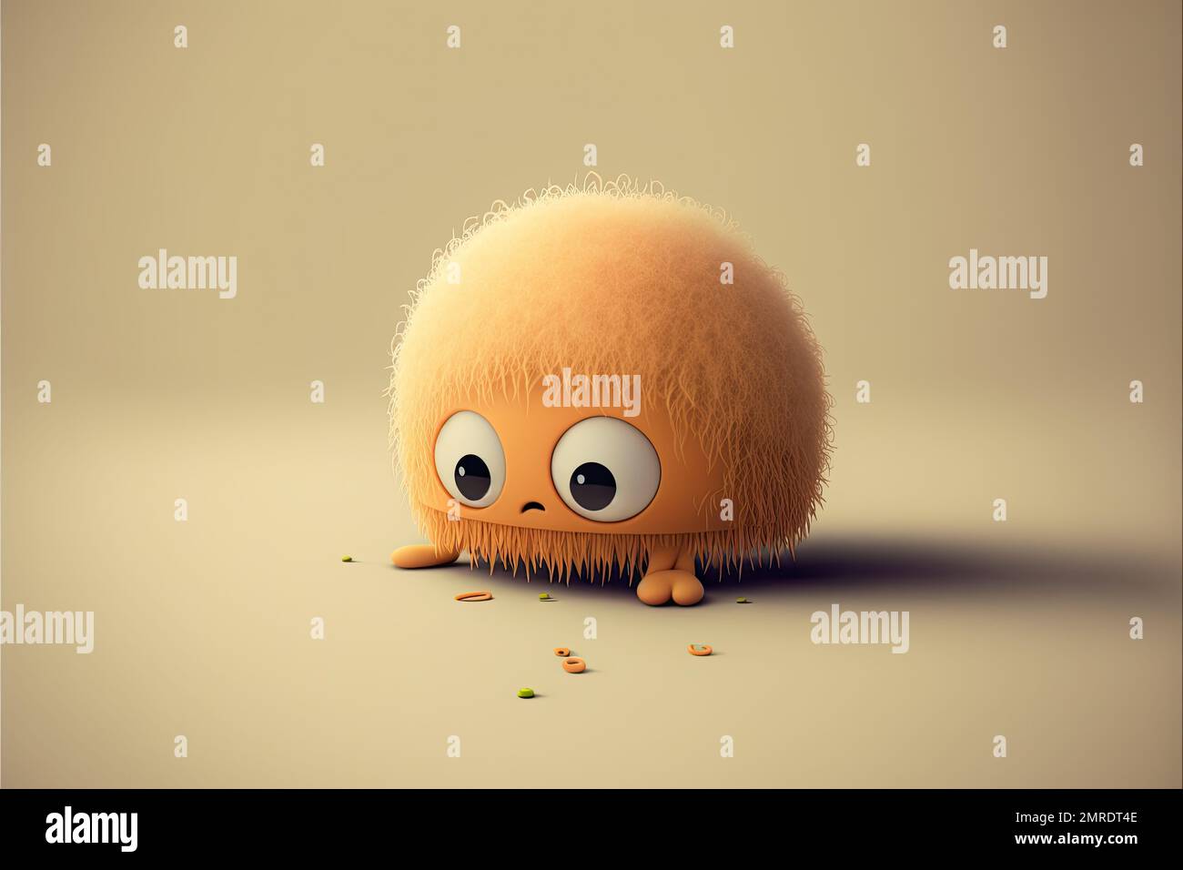 This stock photo features a hairy ball with huge eyes standing on the ...