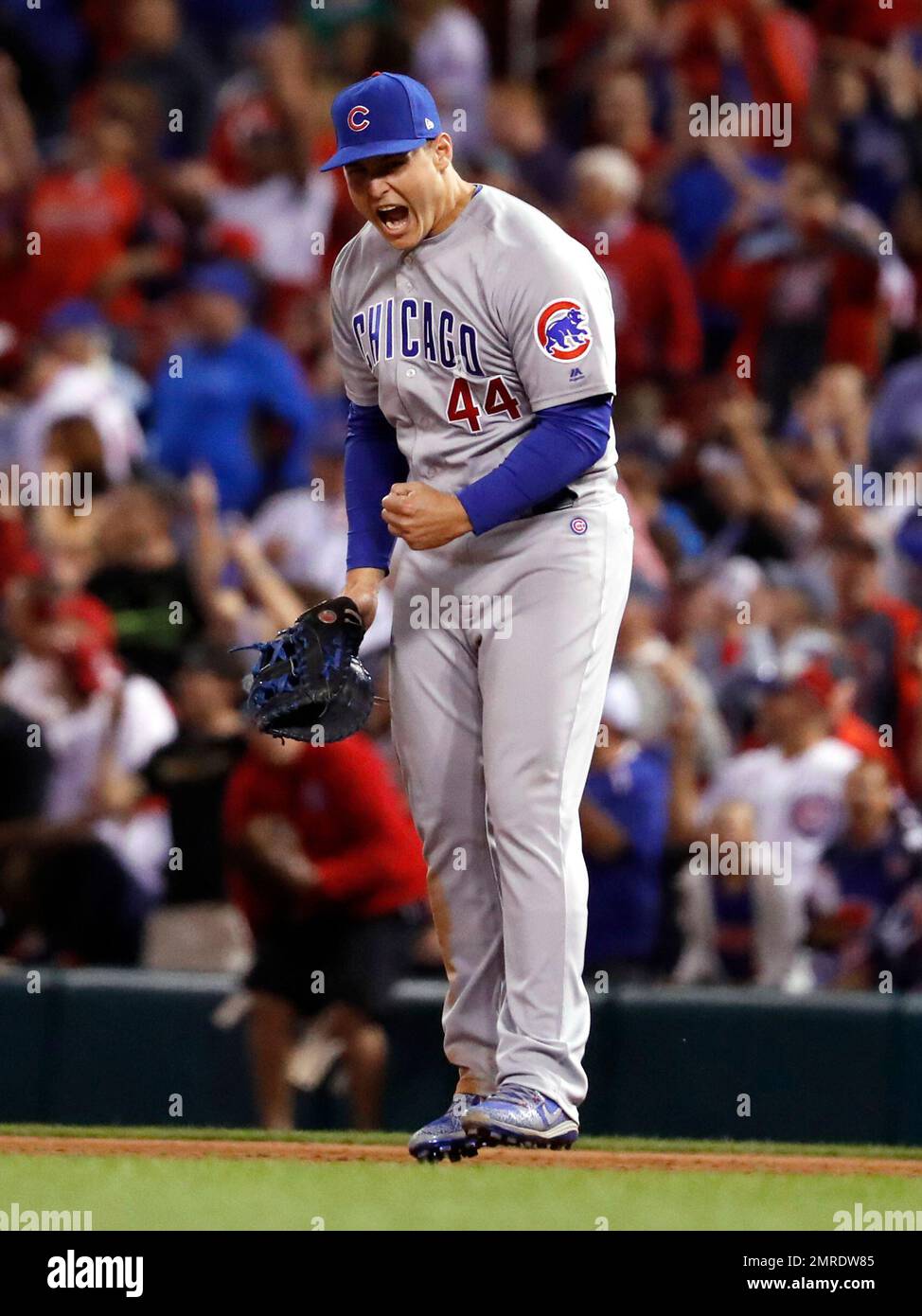 Chicago Cubs' Anthony Rizzo celebrates after defeating the St. Louis ...