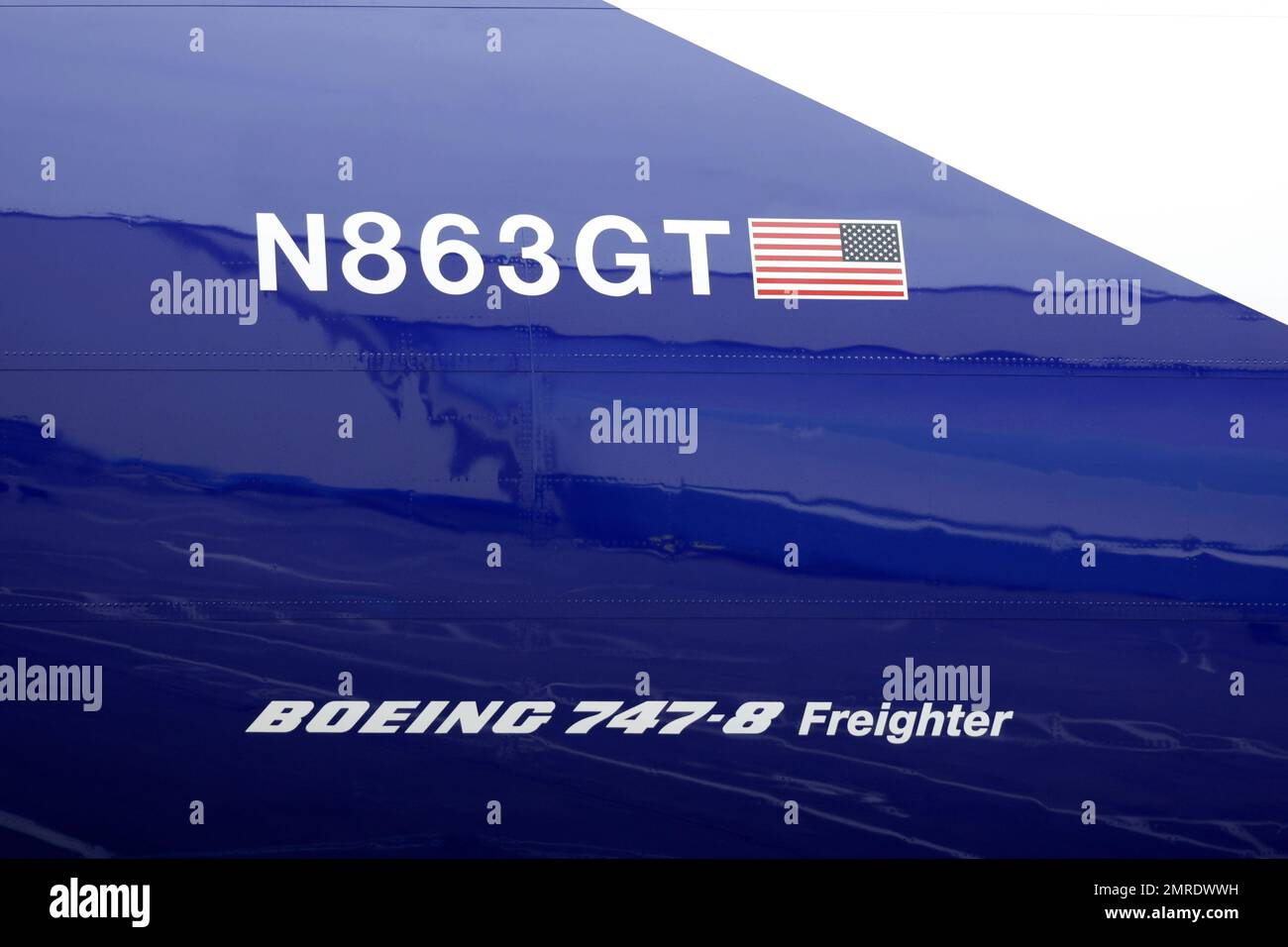 The tail number on the final Boeing 747 is pictured during a ceremony ...