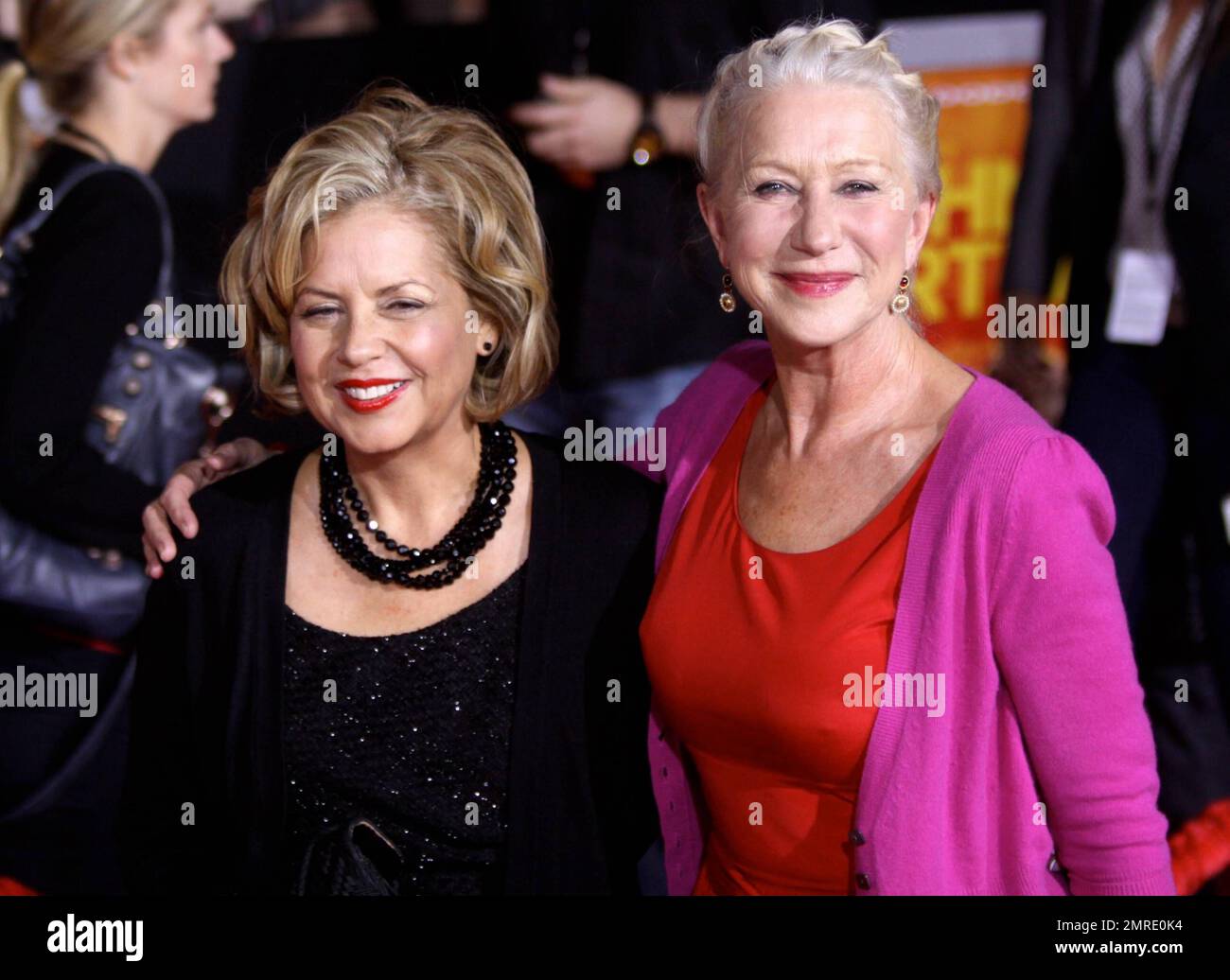 Dame Helen Mirren (R) with costume designer Mayes Rubeo attending the ...