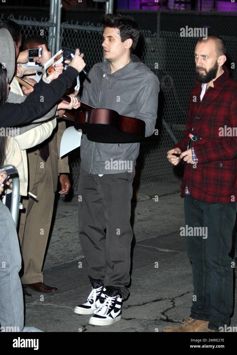 EXCLUSIVE!! John Mayer rehearses for an appearance on Jimmy Kimmel live ...