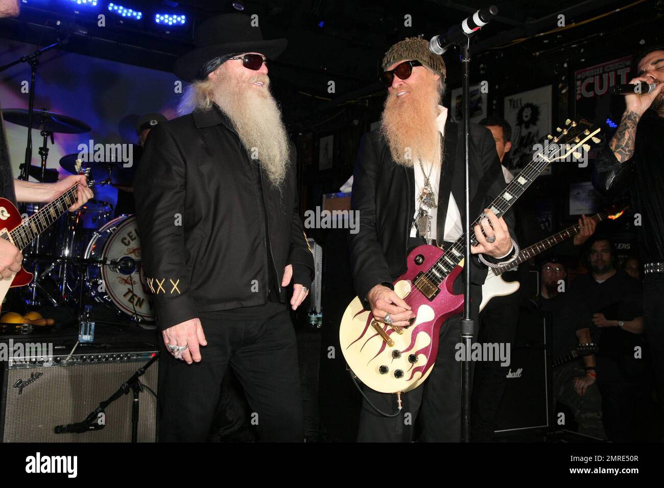 Dusty Hill and Billy Gibbons of ZZ top perform at the John Varvatos ...