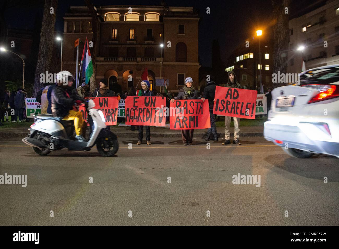 A protest near the Israeli Embassy organizes by the Palestinian ...