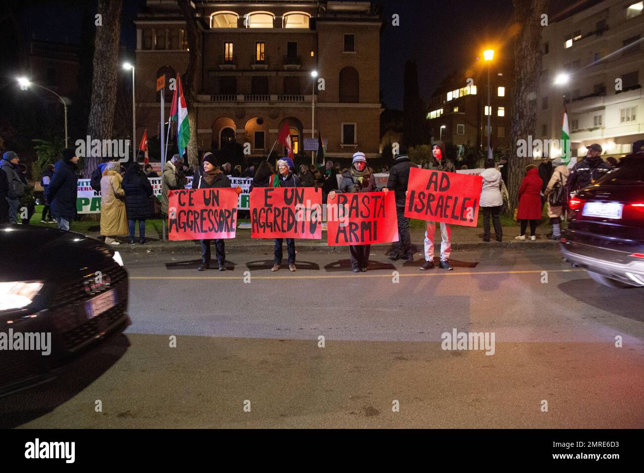 A protest near the Israeli Embassy organizes by the Palestinian ...