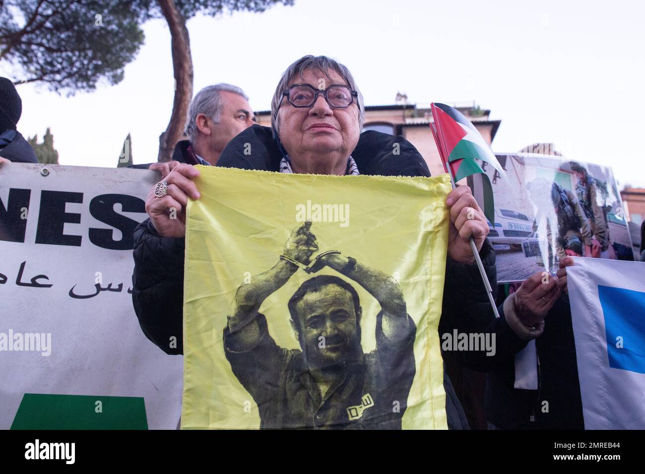 A protest near the Israeli Embassy organizes by the Palestinian ...