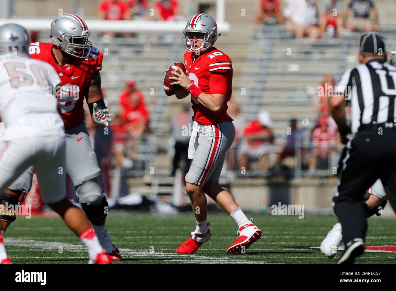 Ohio State quarterback Joe Burrow plays against UNLV during an NCAA ...