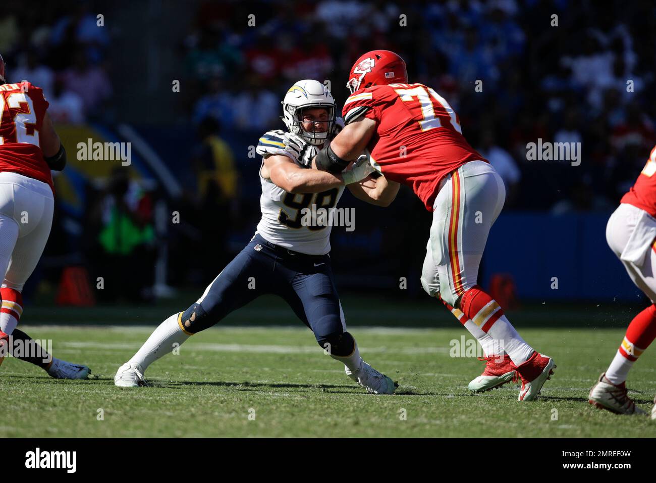 Los Angeles Chargers' Joey Bosa charges toward Kansas City Chiefs ...