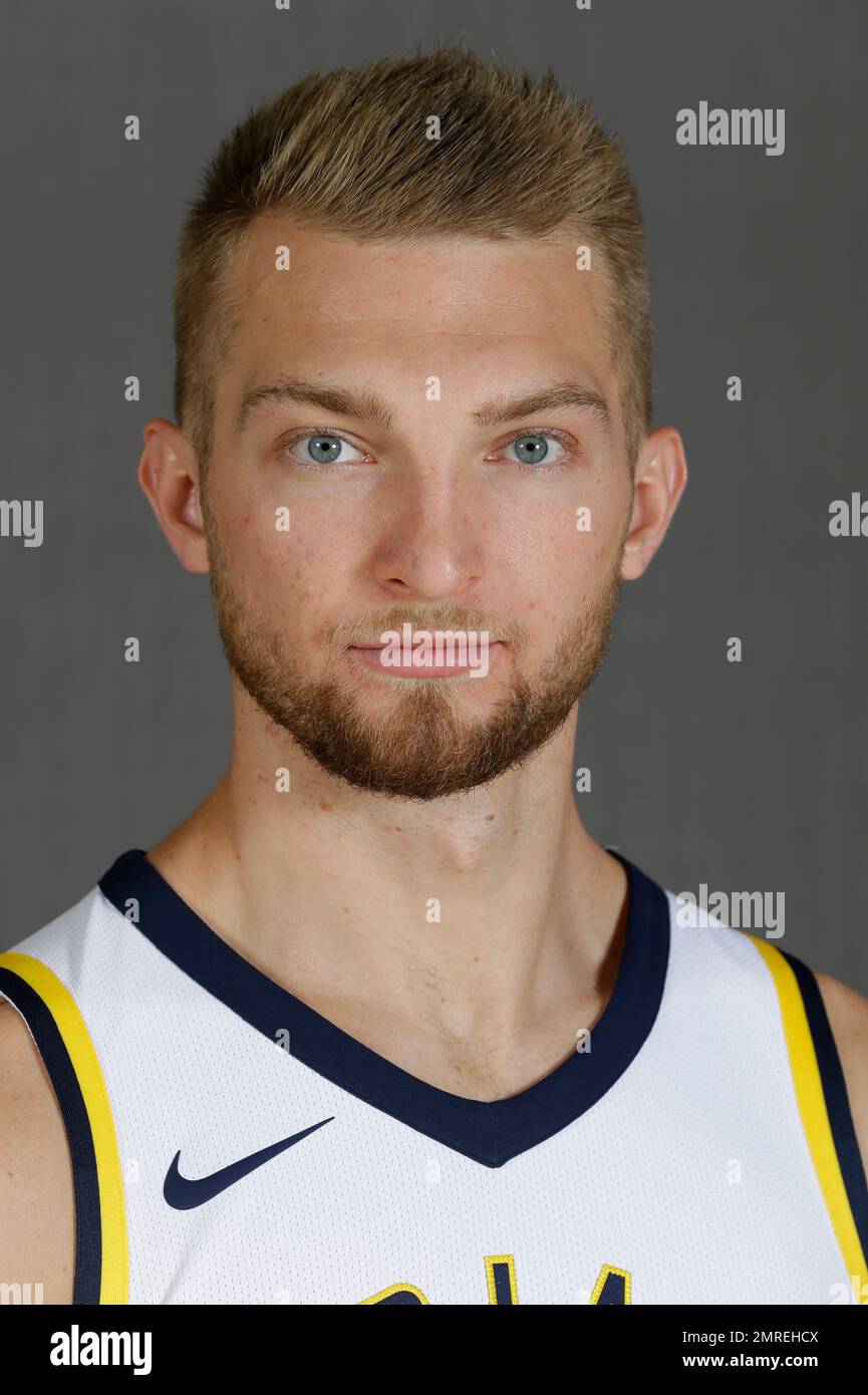 Indiana Pacers forward Domantas Sabonis poses during the NBA basketball ...