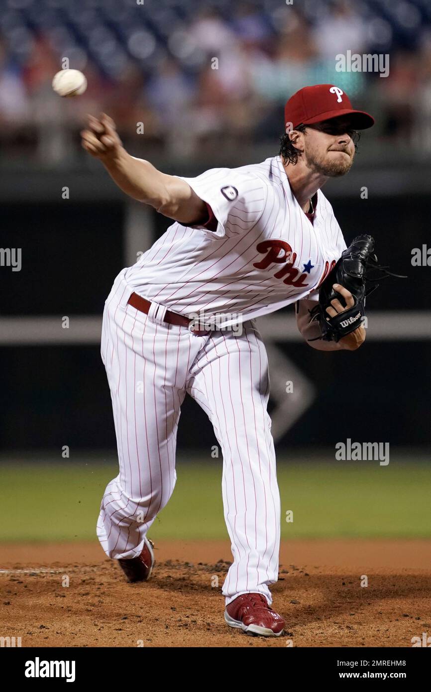 Philadelphia Phillies' Aaron Nola pitches during the first inning of a ...