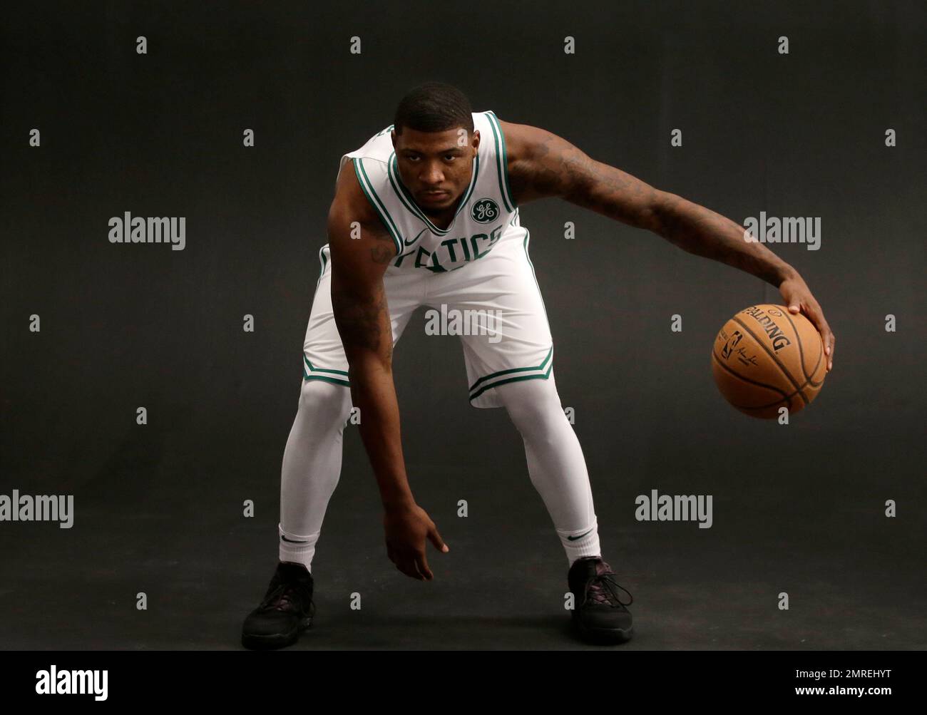 Boston Celtics' Marcus Smart during NBA basketball media day Monday ...