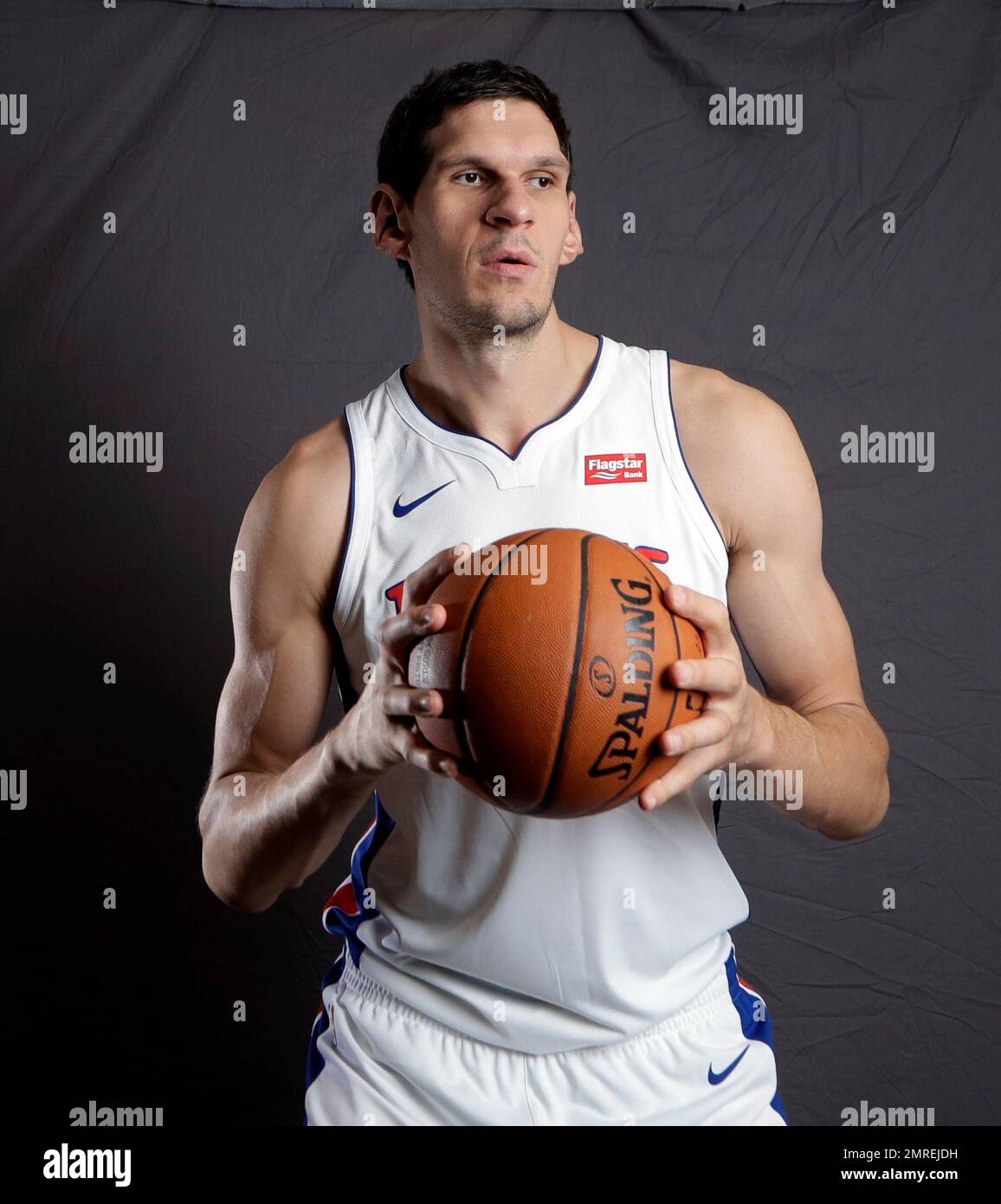 Detroit Pistons center Boban Marjanovic poses during the NBA basketball ...