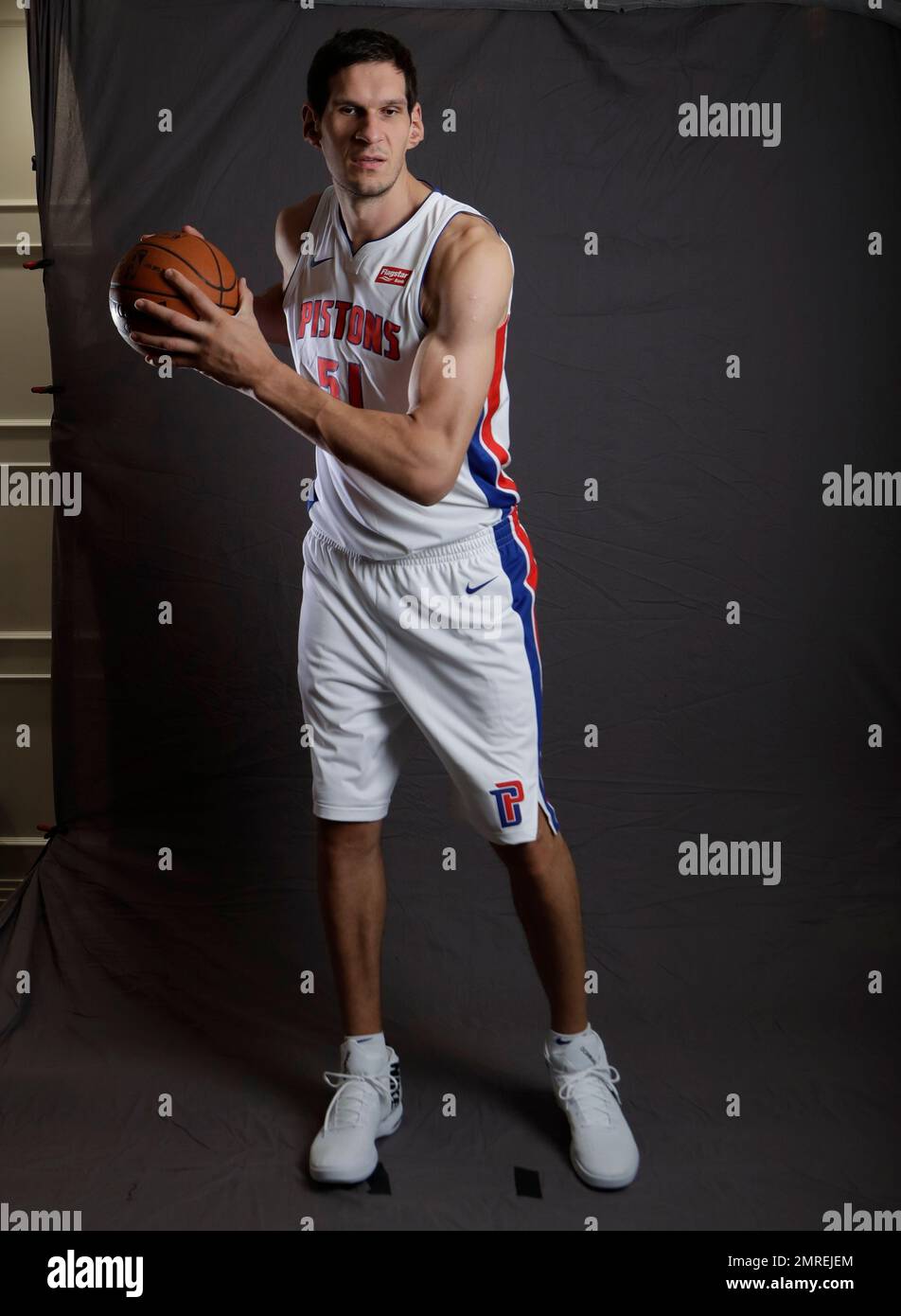 Detroit Pistons center Boban Marjanovic poses during the NBA basketball ...