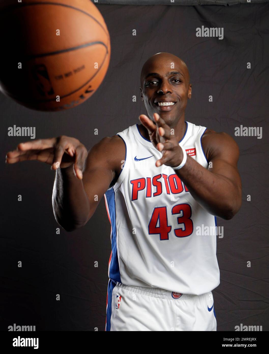 Detroit Pistons forward Anthony Tolliver poses during the NBA ...