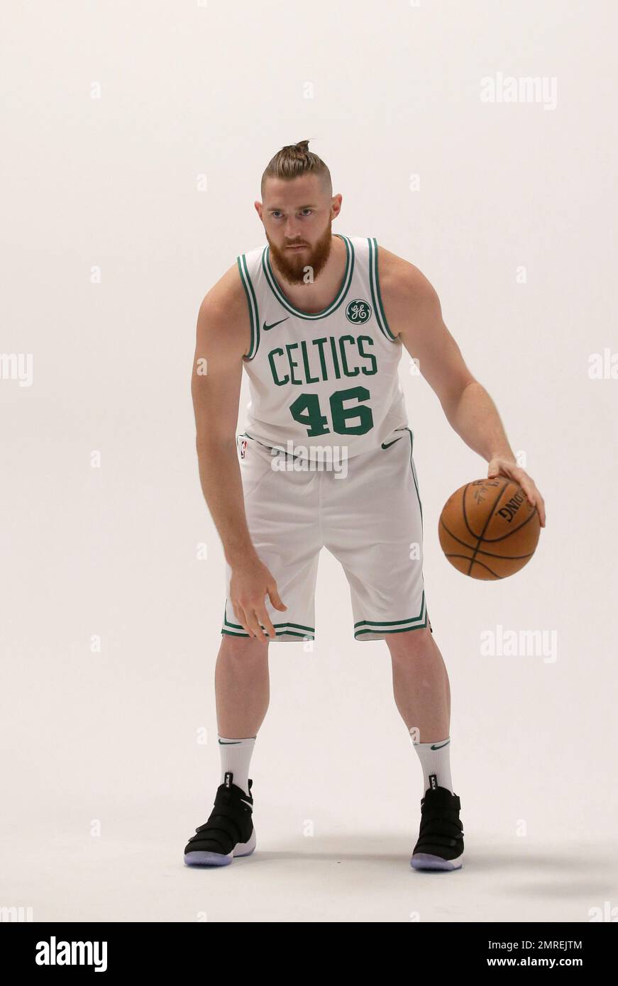 Boston Celtics' Aron Baynes during NBA basketball media day Monday ...