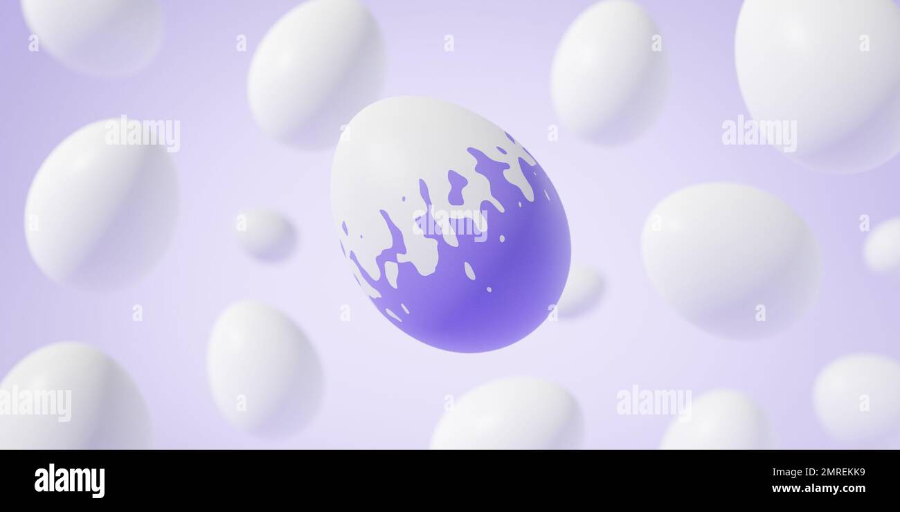 Falling easter egg 3d render background Stock Photo - Alamy
