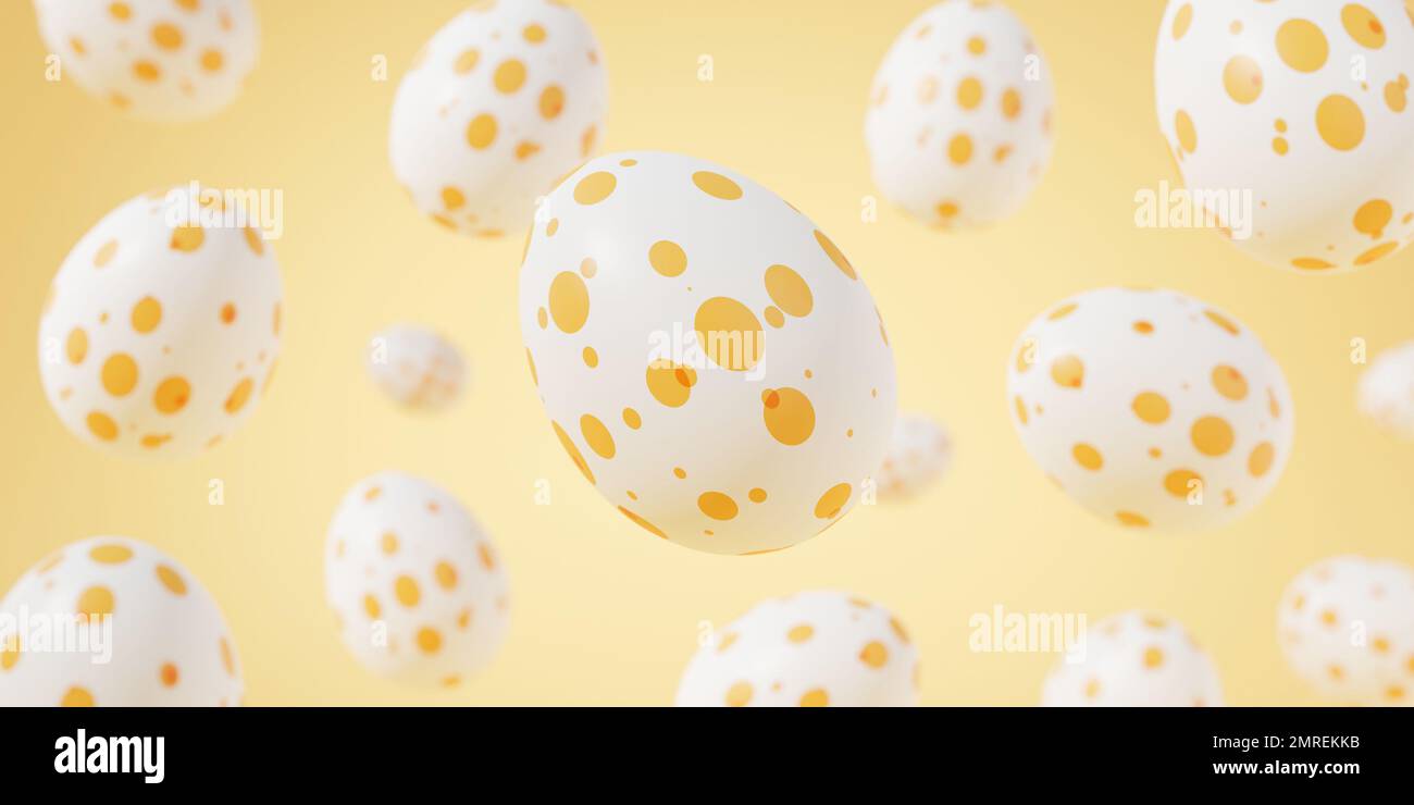 Falling easter egg 3d render background Stock Photo - Alamy
