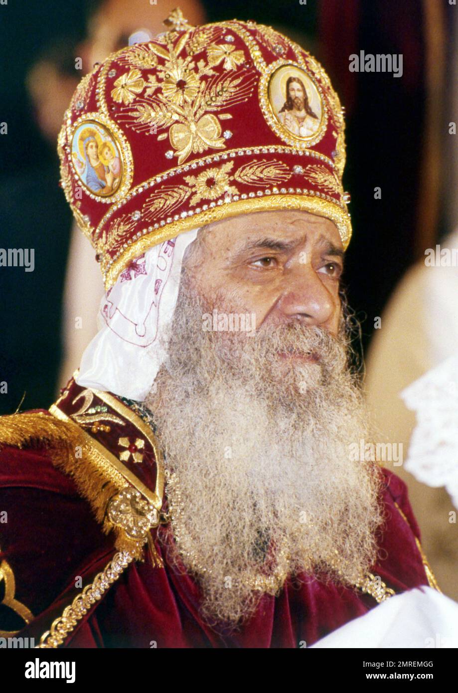 Coptic Christian Pope Shenouda, in April 1992. (AP Photo/Santiago Lyon ...