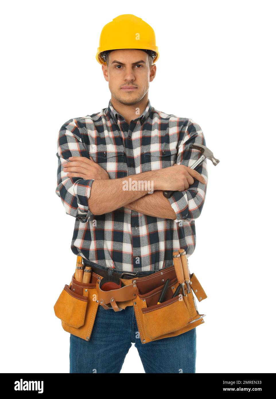 Handsome carpenter tool belt hi-res stock photography and images - Alamy