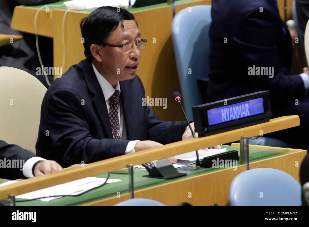 U.N. Ambassador Hau Do Suan of Myanmar exercises his right of reply in ...