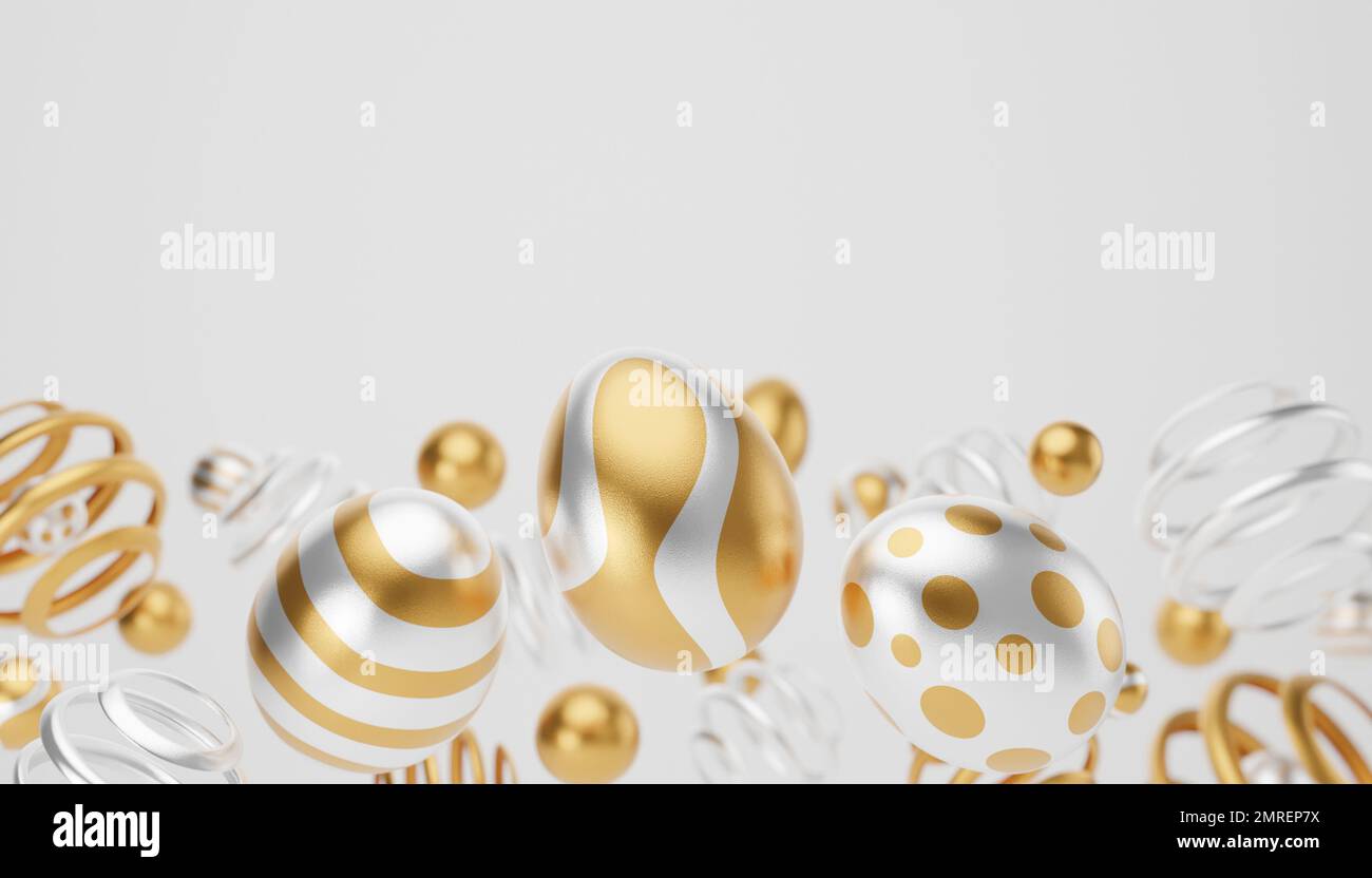 Falling easter egg 3d render background Stock Photo - Alamy