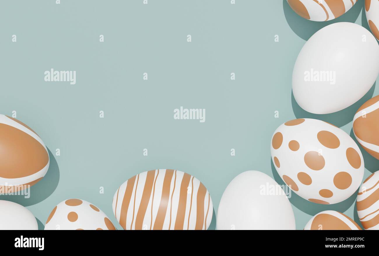 easter egg frame 3d render background Stock Photo - Alamy