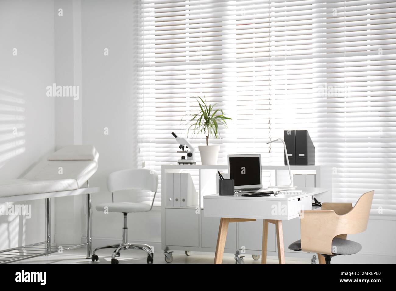 Doctor's office interior with modern workplace in clinic Stock Photo ...