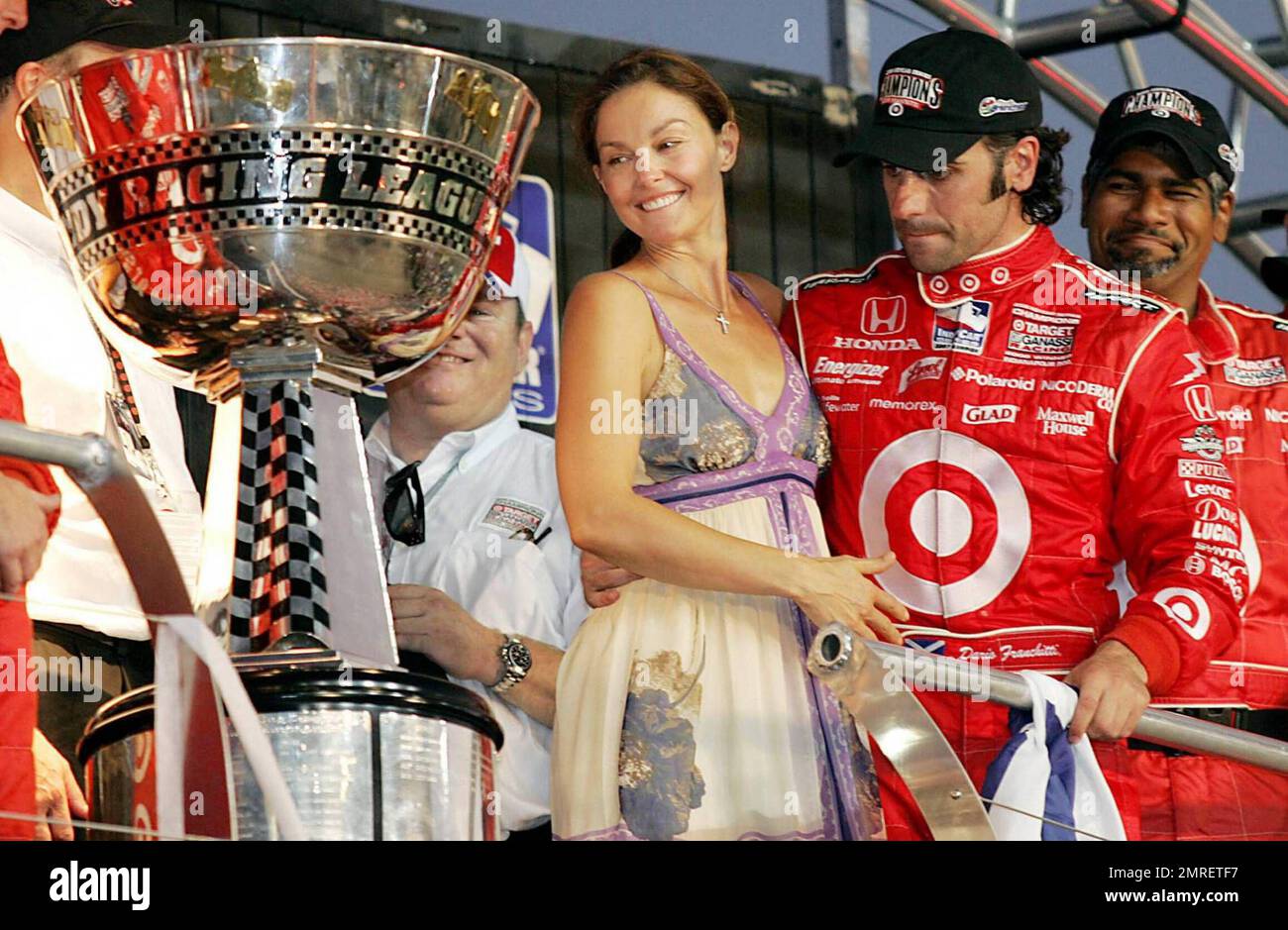 Actress Ashley Judd and husband Dario Franchitti celebrate his win of ...