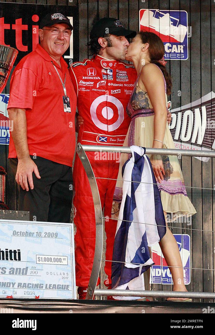 Actress Ashley Judd and husband Dario Franchitti celebrate his win of ...