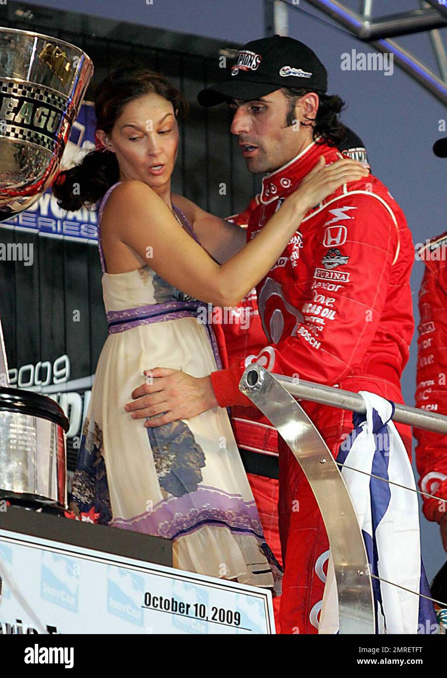 Actress Ashley Judd and husband Dario Franchitti celebrate his win of ...