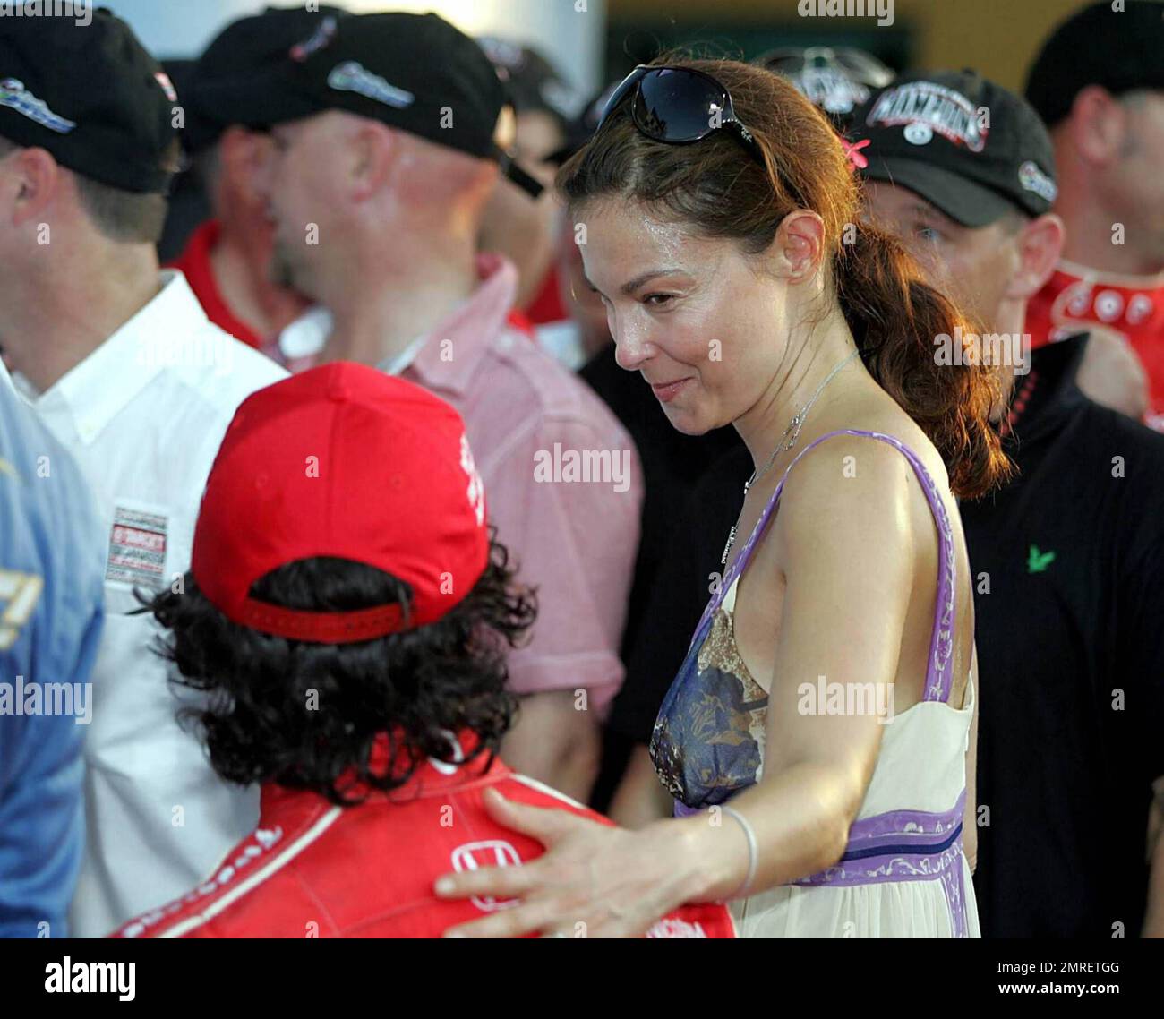 Actress Ashley Judd and husband Dario Franchitti celebrate his win of ...