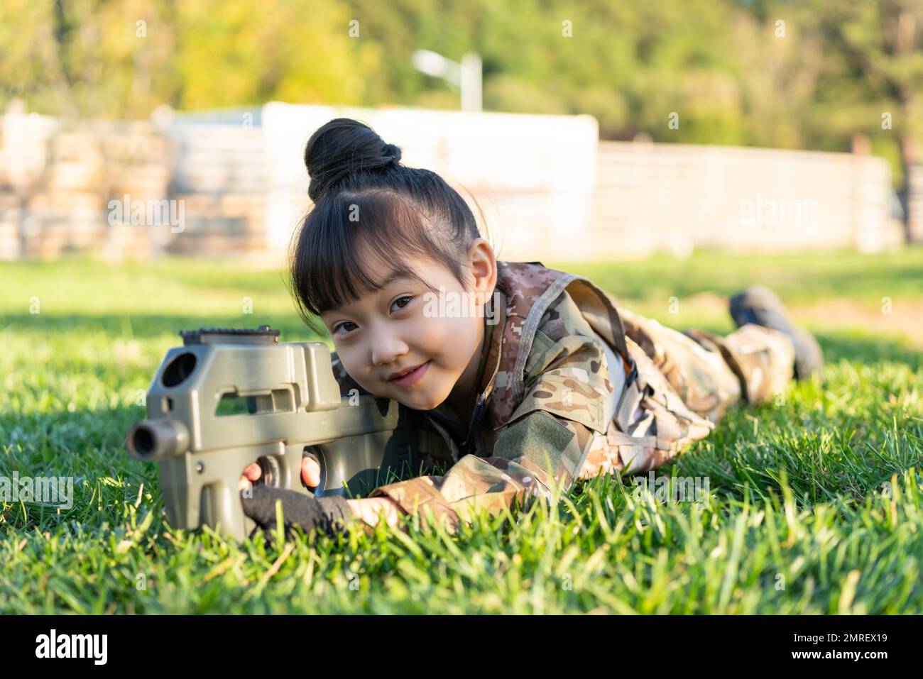 Happy girl playing cs Stock Photo - Alamy