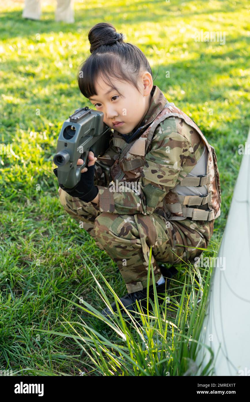 Happy girl playing cs Stock Photo - Alamy