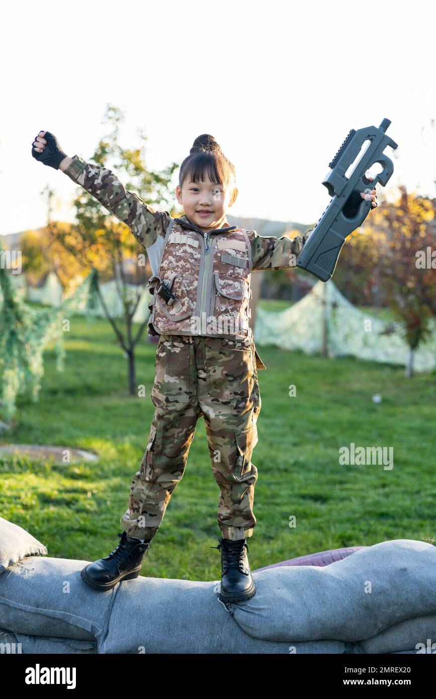 Happy girl playing cs Stock Photo - Alamy