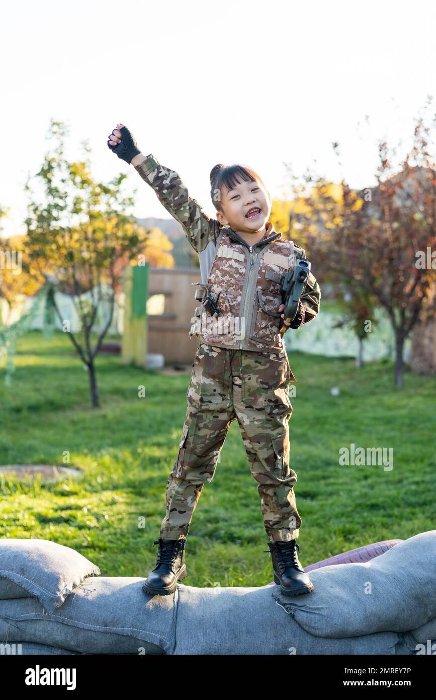 Happy girl playing cs Stock Photo - Alamy