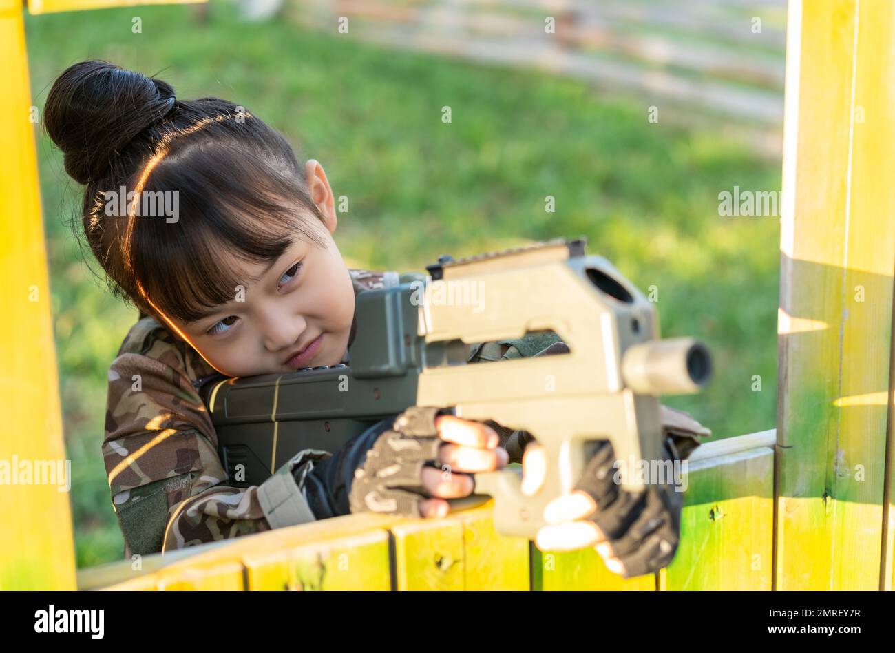 Happy girl playing cs Stock Photo - Alamy