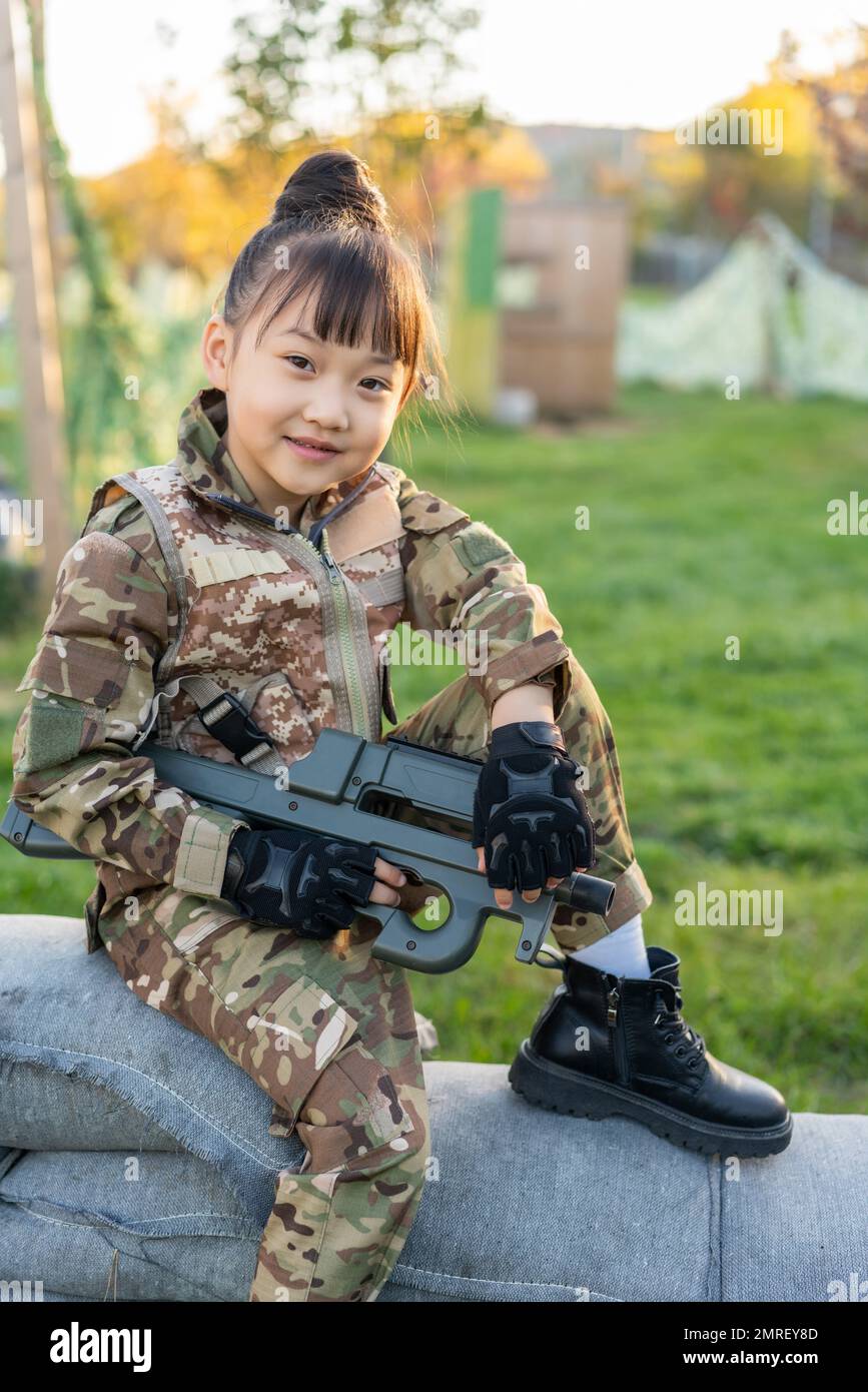 Happy girl playing cs Stock Photo - Alamy