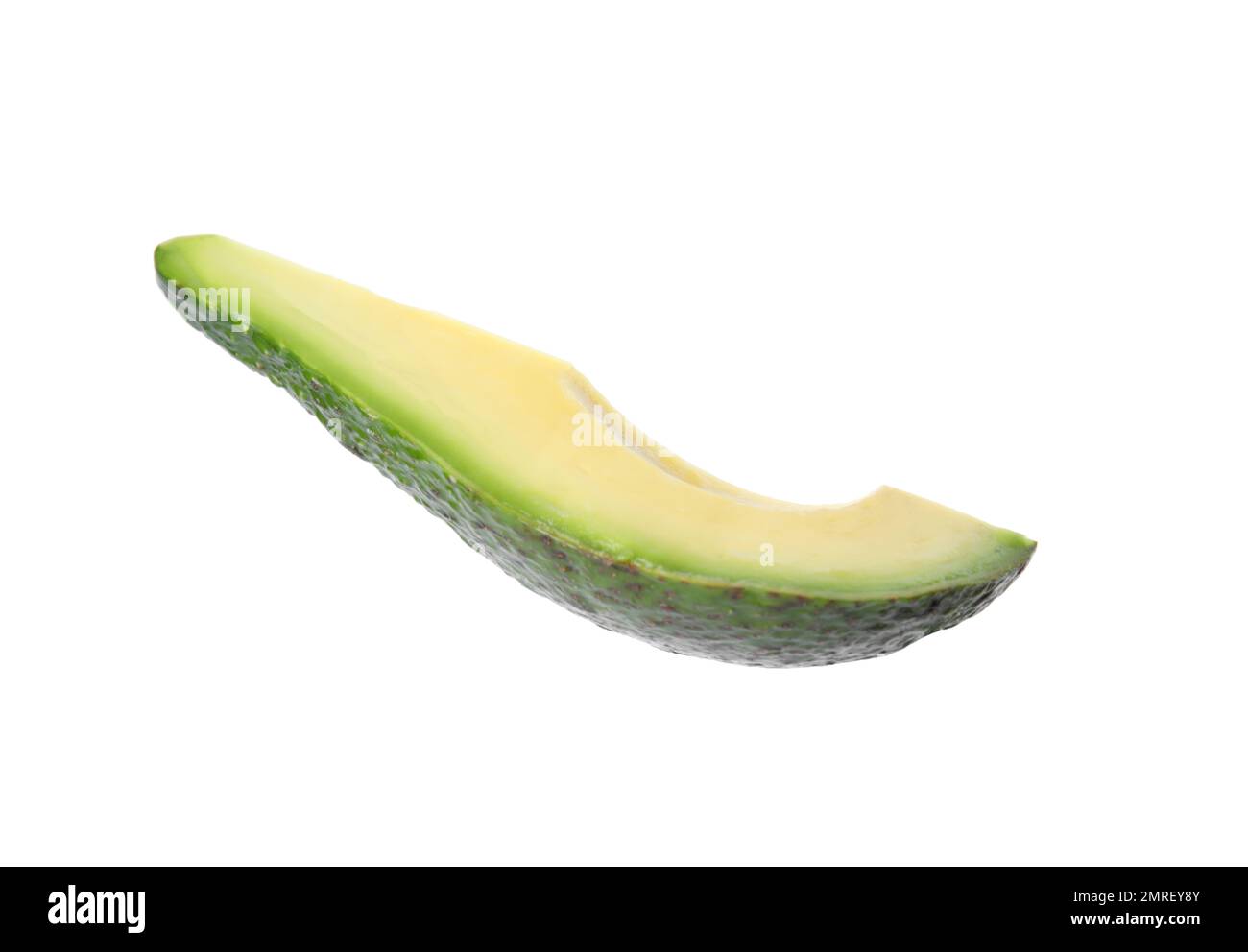 Slice of raw avocado isolated on white Stock Photo - Alamy