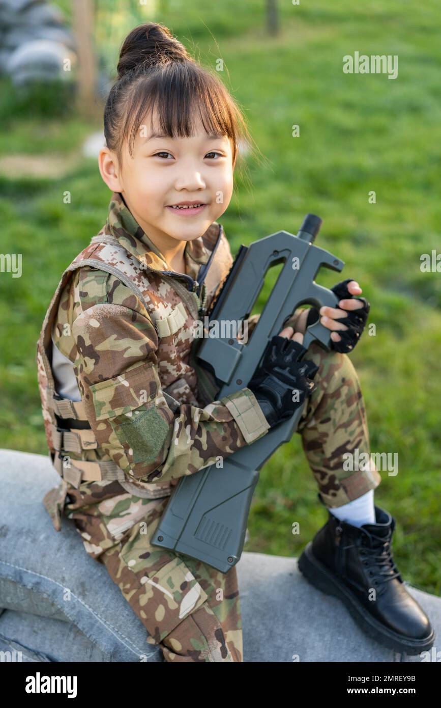 Happy girl playing cs Stock Photo - Alamy