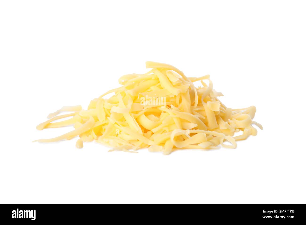 Pile of grated cheese isolated on white Stock Photo - Alamy