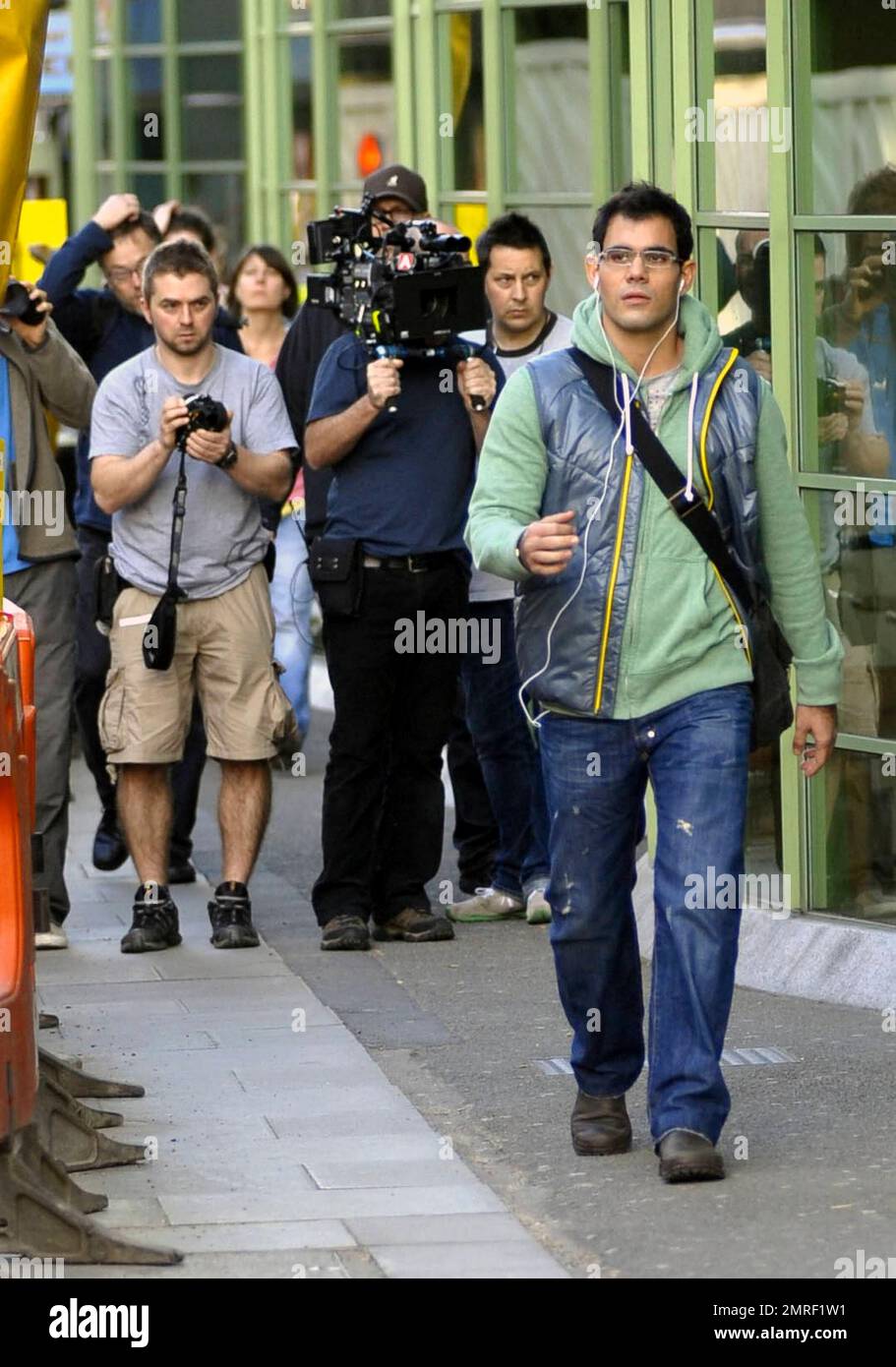 Brazilian actor Juliano CazarrŽ films scenes for his new movie "360" in ...