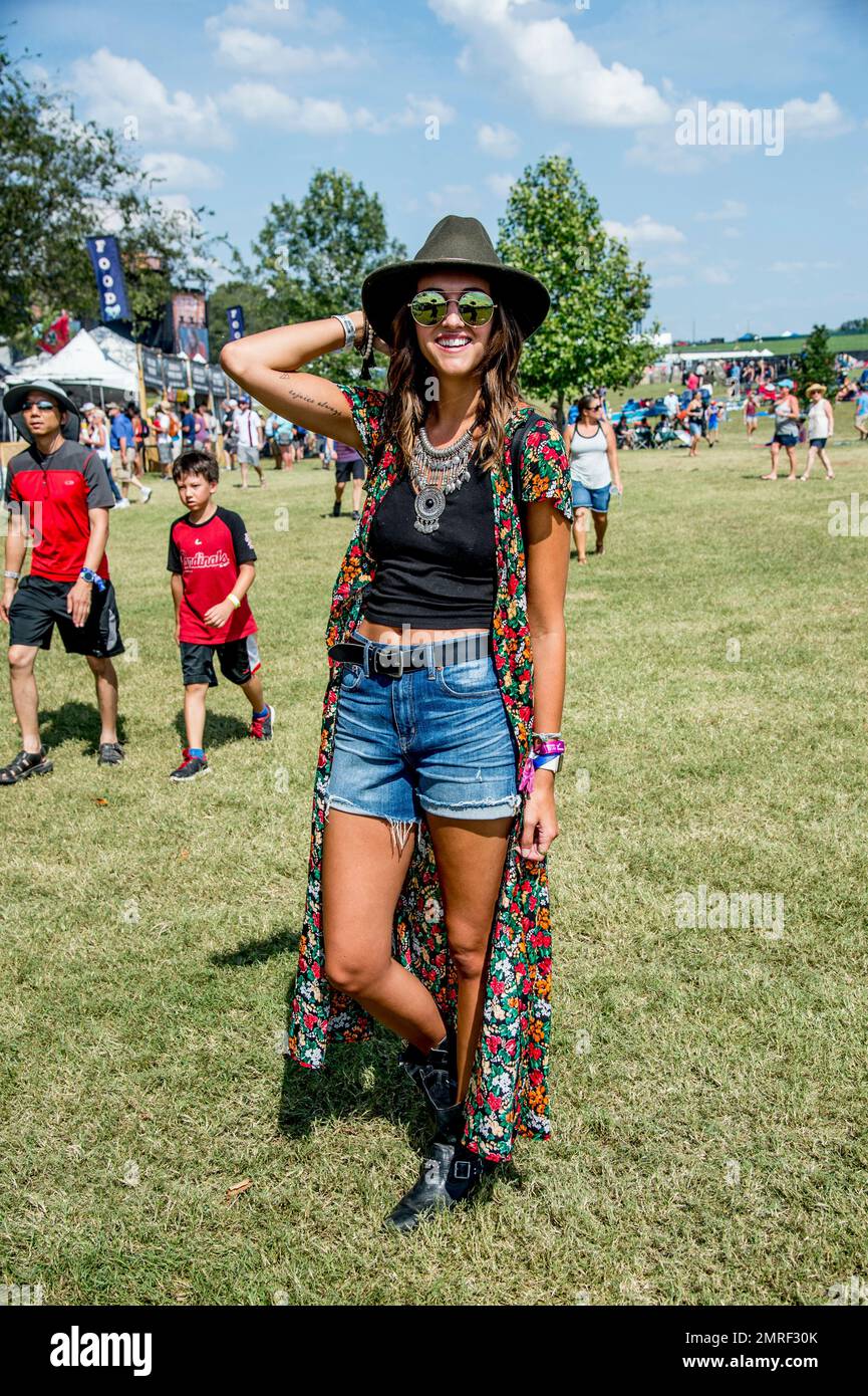 A festival goer attends the Pilgrimage Music and Cultural Festival on ...