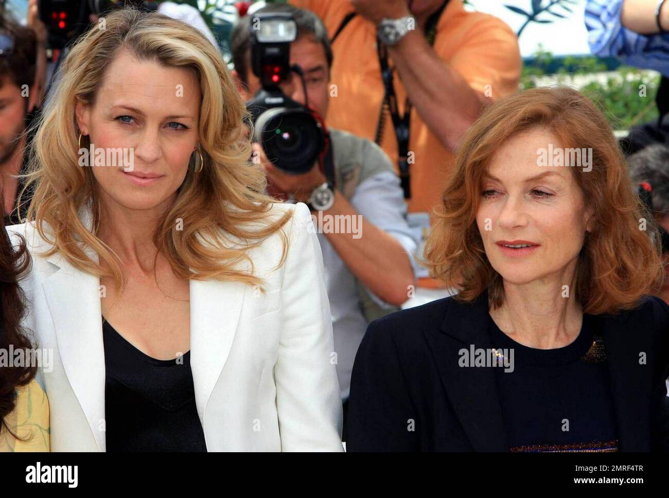 Robin Wright Penn and Isabelle Huppert attend the photocall for "Jury ...