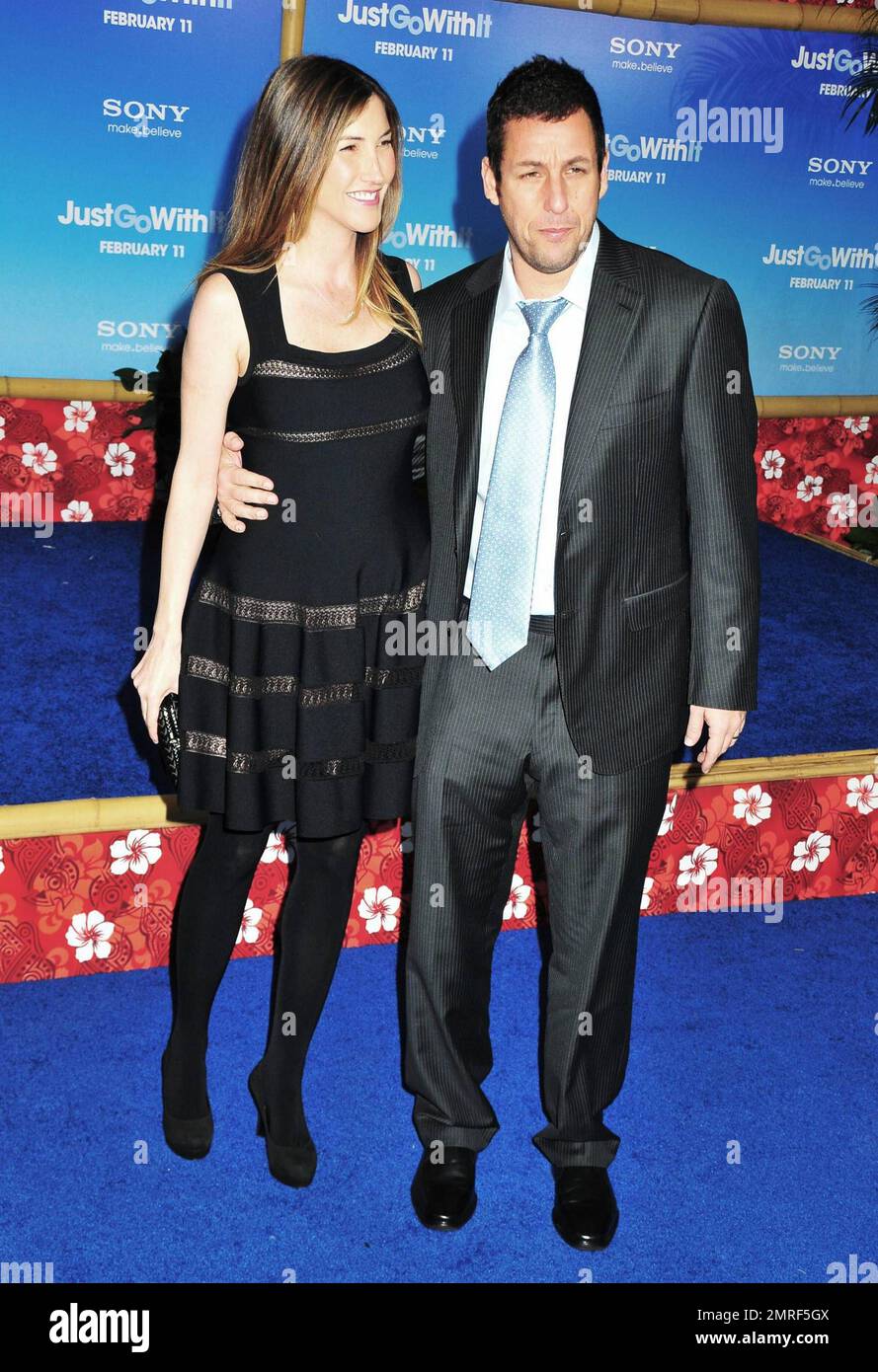 Adam Sandler and wife Jackie at the premiere of "Just Go With It" at ...