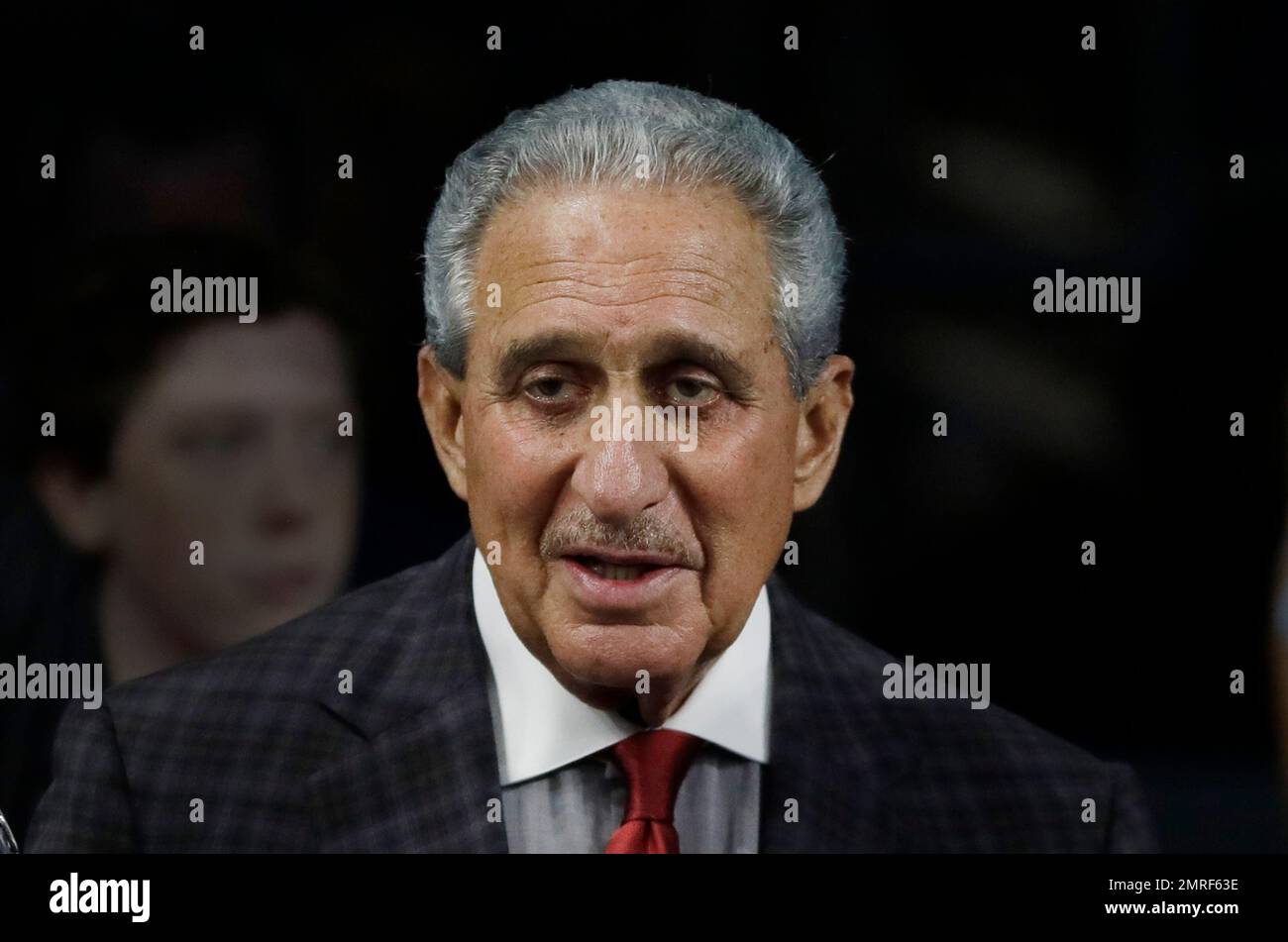 Atlanta Falcons owner Arthur Blank walks onto Ford Field during pre ...