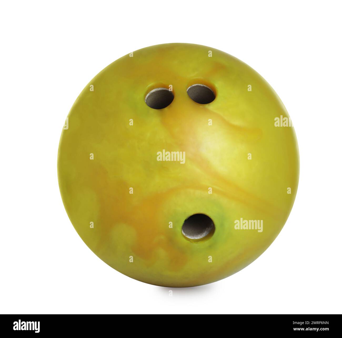 Modern yellow bowling ball isolated on white Stock Photo - Alamy