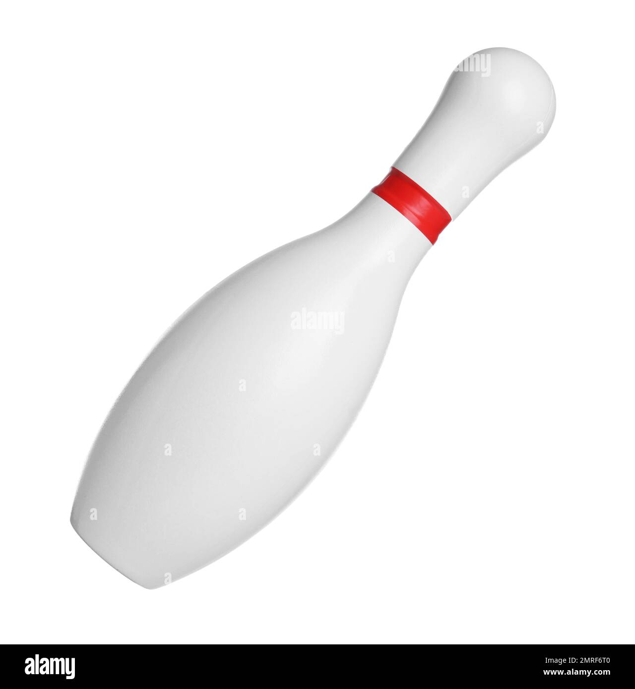 Bowling pin with red stripe isolated on white Stock Photo - Alamy