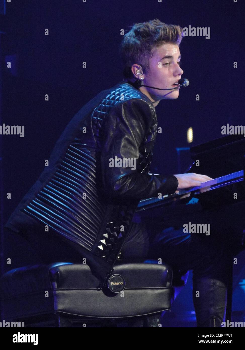 Justin Bieber performs live on stage his 'Believe Tour' at Staples ...